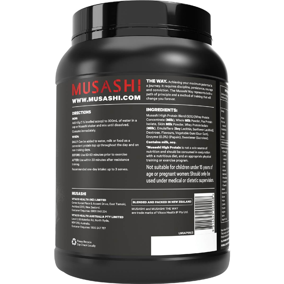 Musashi P30 Protein Powder Vanilla 900g | Woolworths