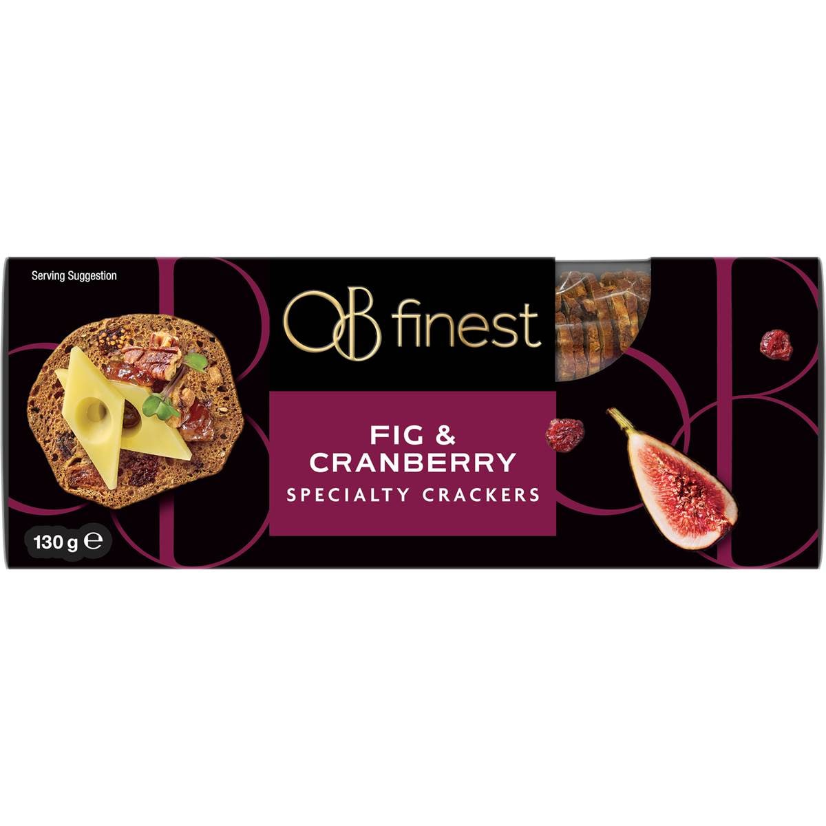 Ob Finest Crackers Fig & Cranberry 130g | Woolworths