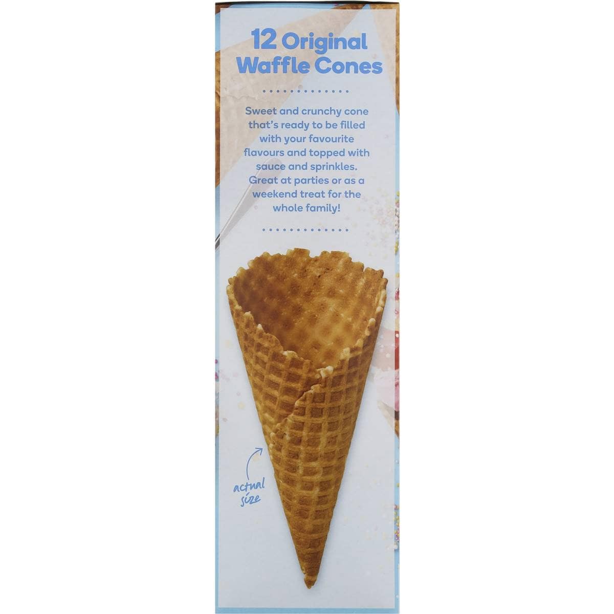 Woolworths Natural Plain Waffle Cones 12 Pack | Woolworths