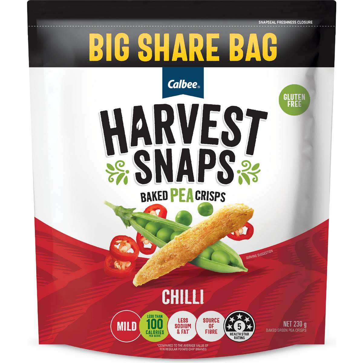 Calbee Harvest Snaps Chilli 230g | Woolworths