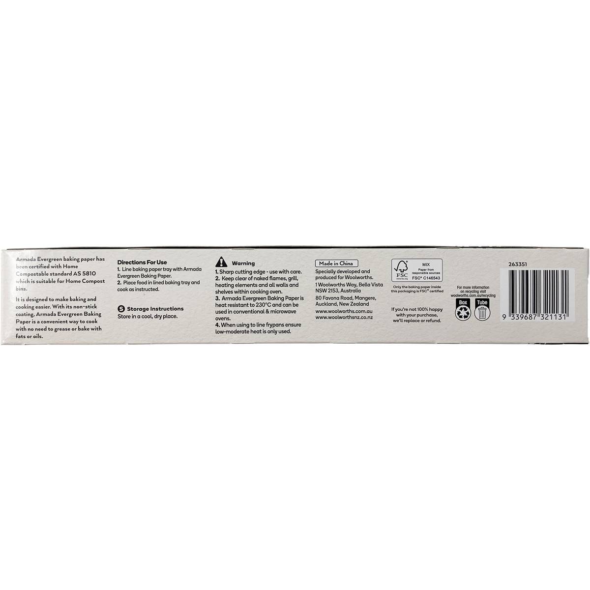 Armada Evergreen Compostable Baking Paper 30cm X 15 Metres Each ...