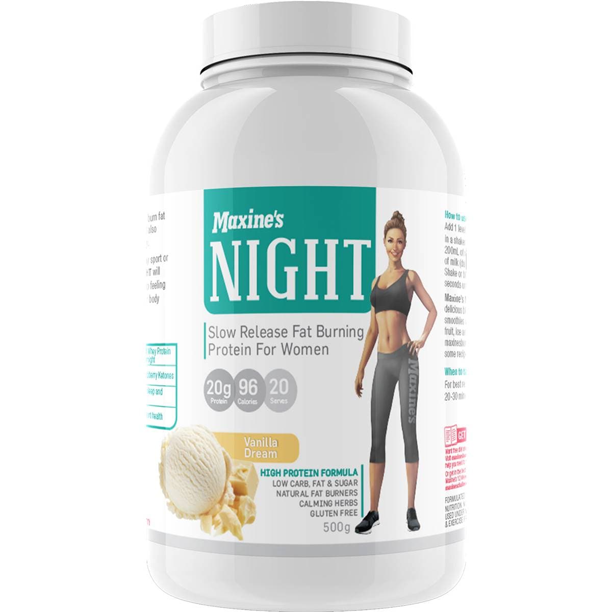 Maxine's Night Vanilla Dream Protein Powder 500g | Woolworths