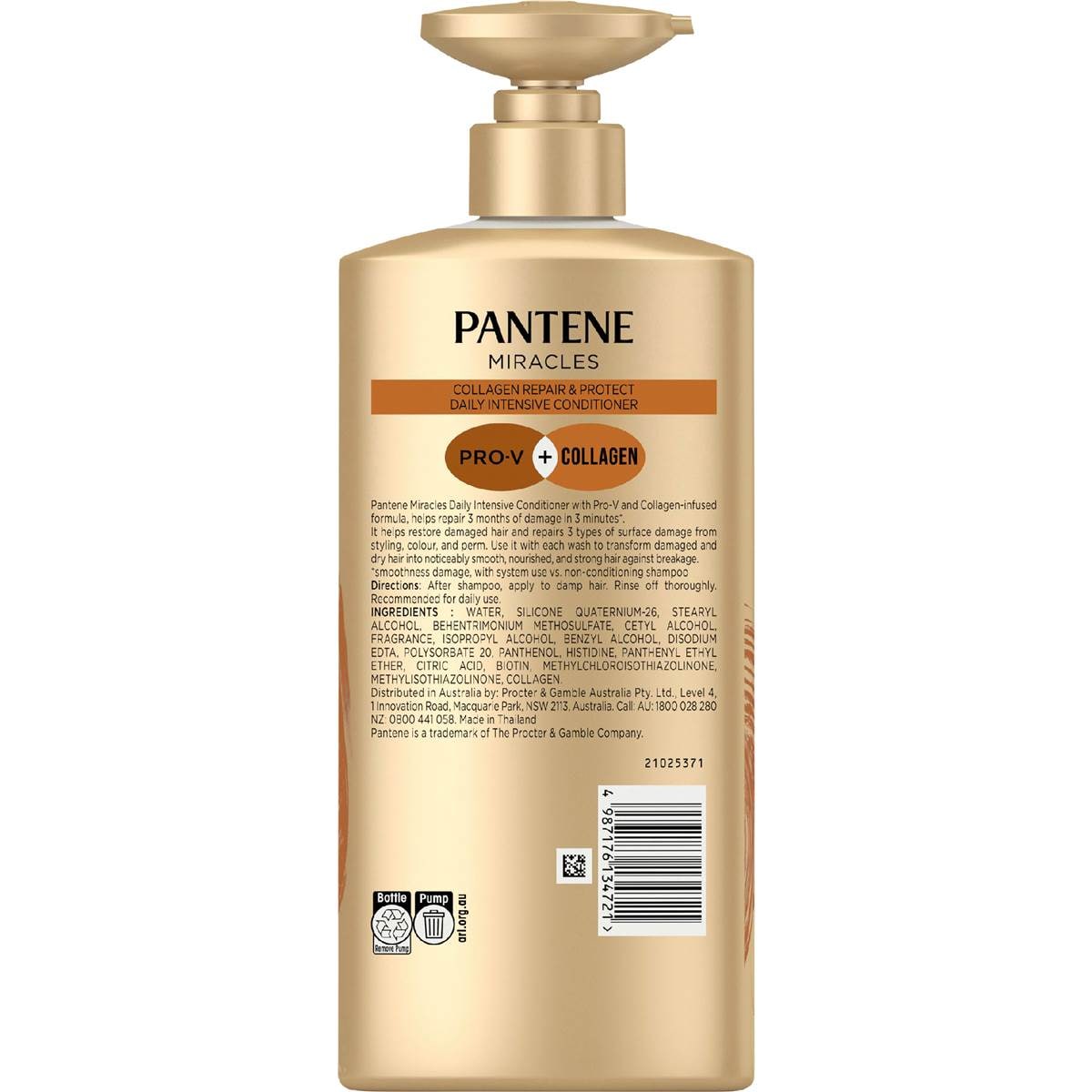 Pantene 3 Minute Miracle Pump Collagen 600ml | Woolworths