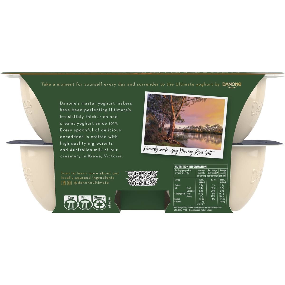 Ultimate Danone Double Cream Yoghurt Salted Caramel 115g X 4 Pack ...