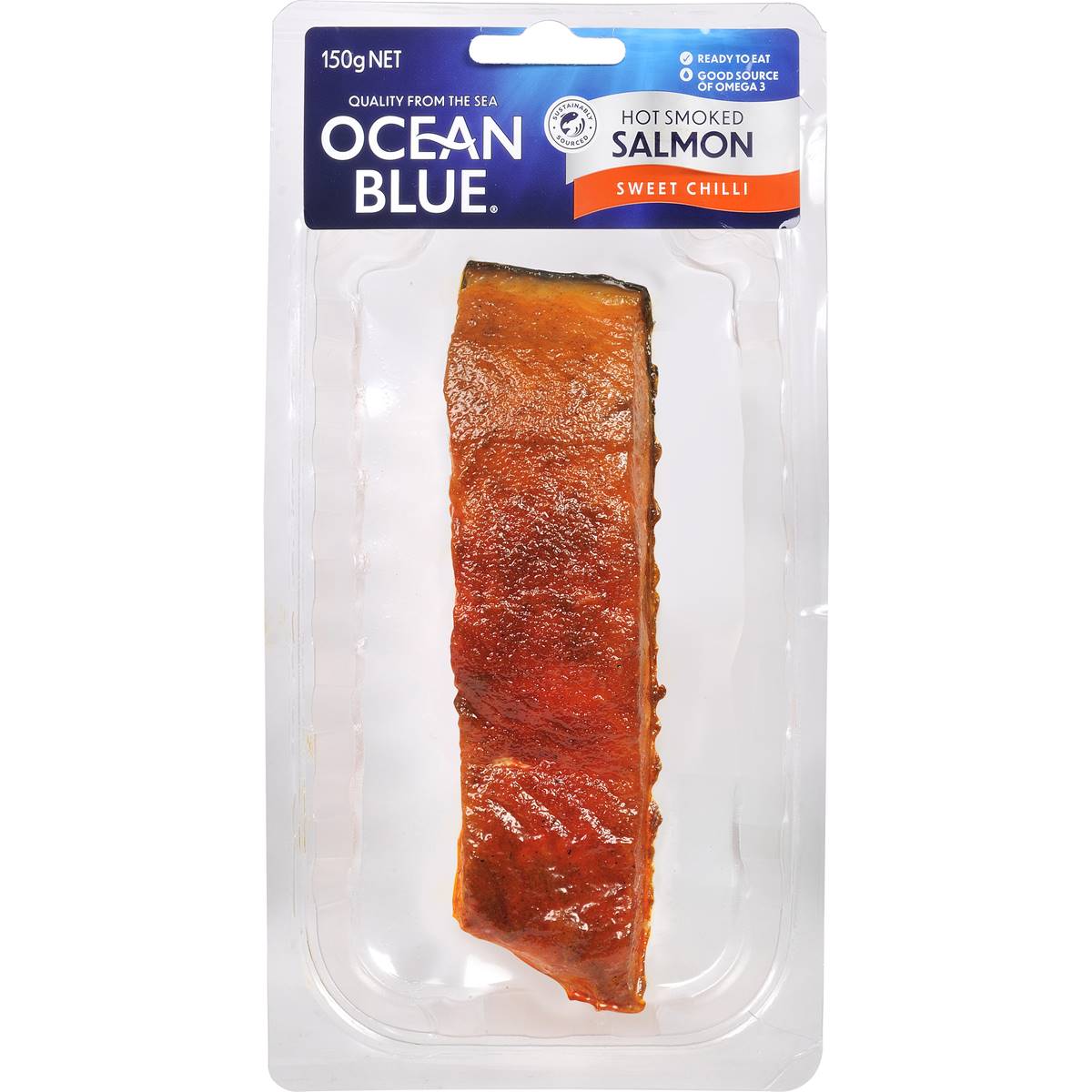 Ocean Blue Hot Smoked Sweet Chilli Salmon 150g | Woolworths
