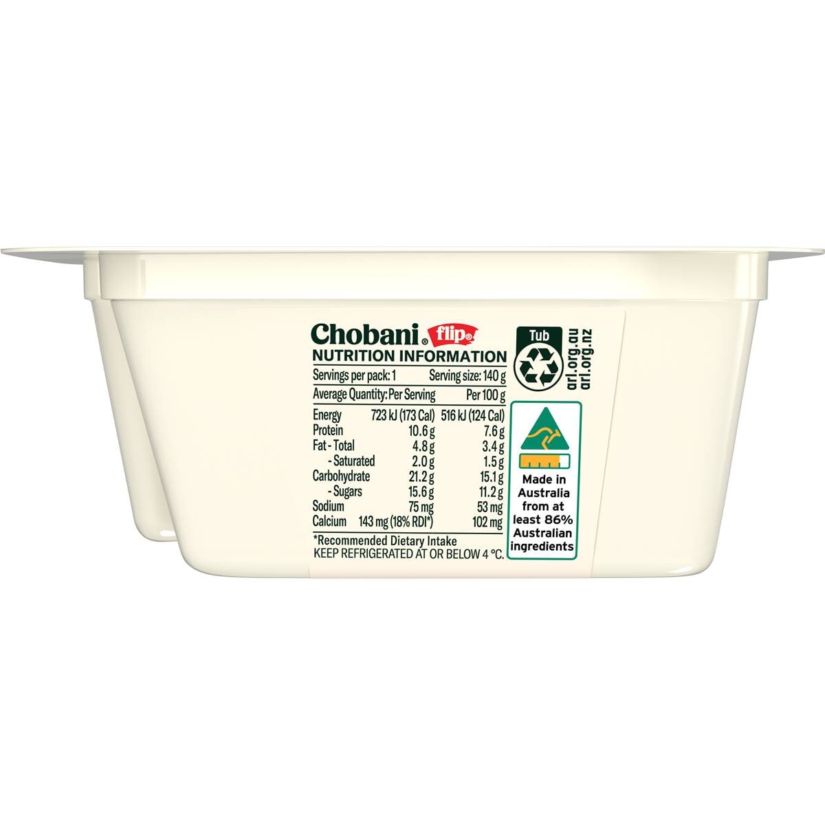 Chobani Flip Greek Yogurt Gran's Apple Crumble 140g | Woolworths
