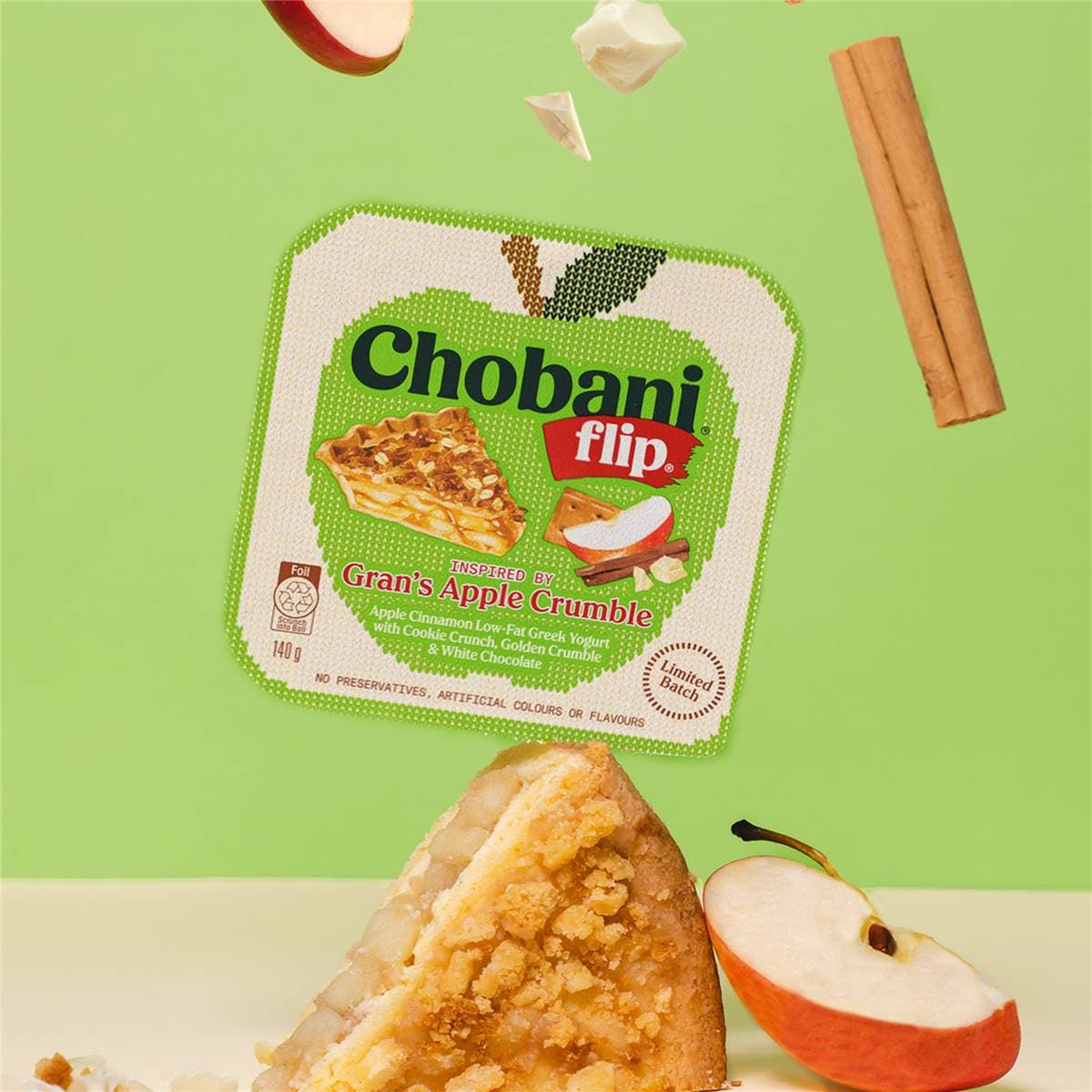 Chobani Flip Greek Yogurt Gran's Apple Crumble 140g | Woolworths