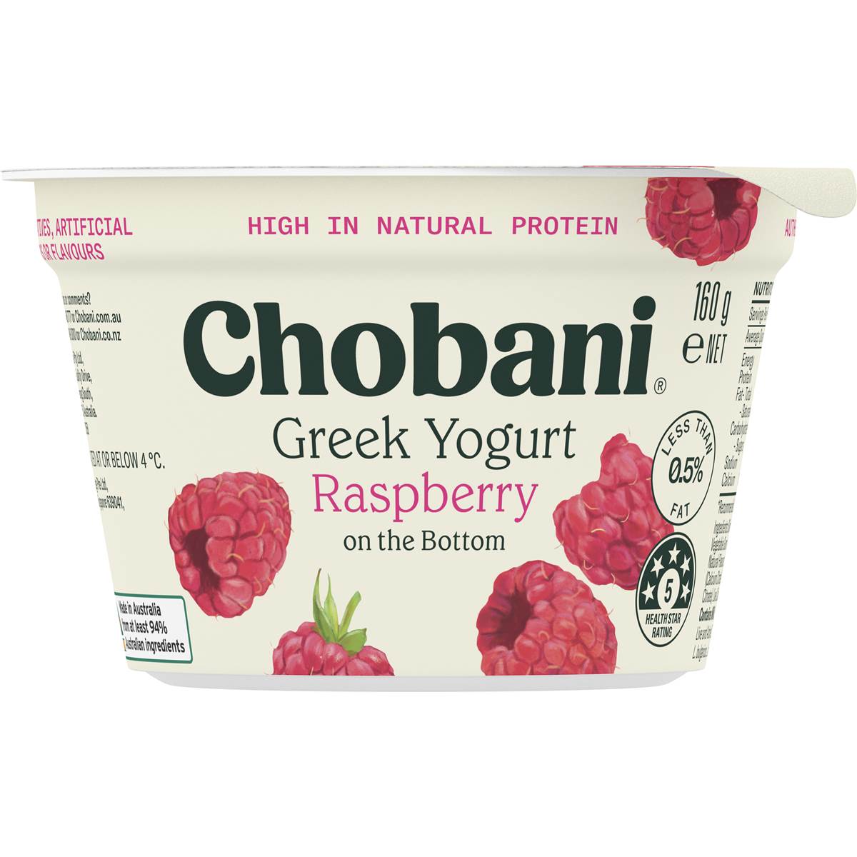 Chobani Greek Yogurt Raspberry 160g | Woolworths