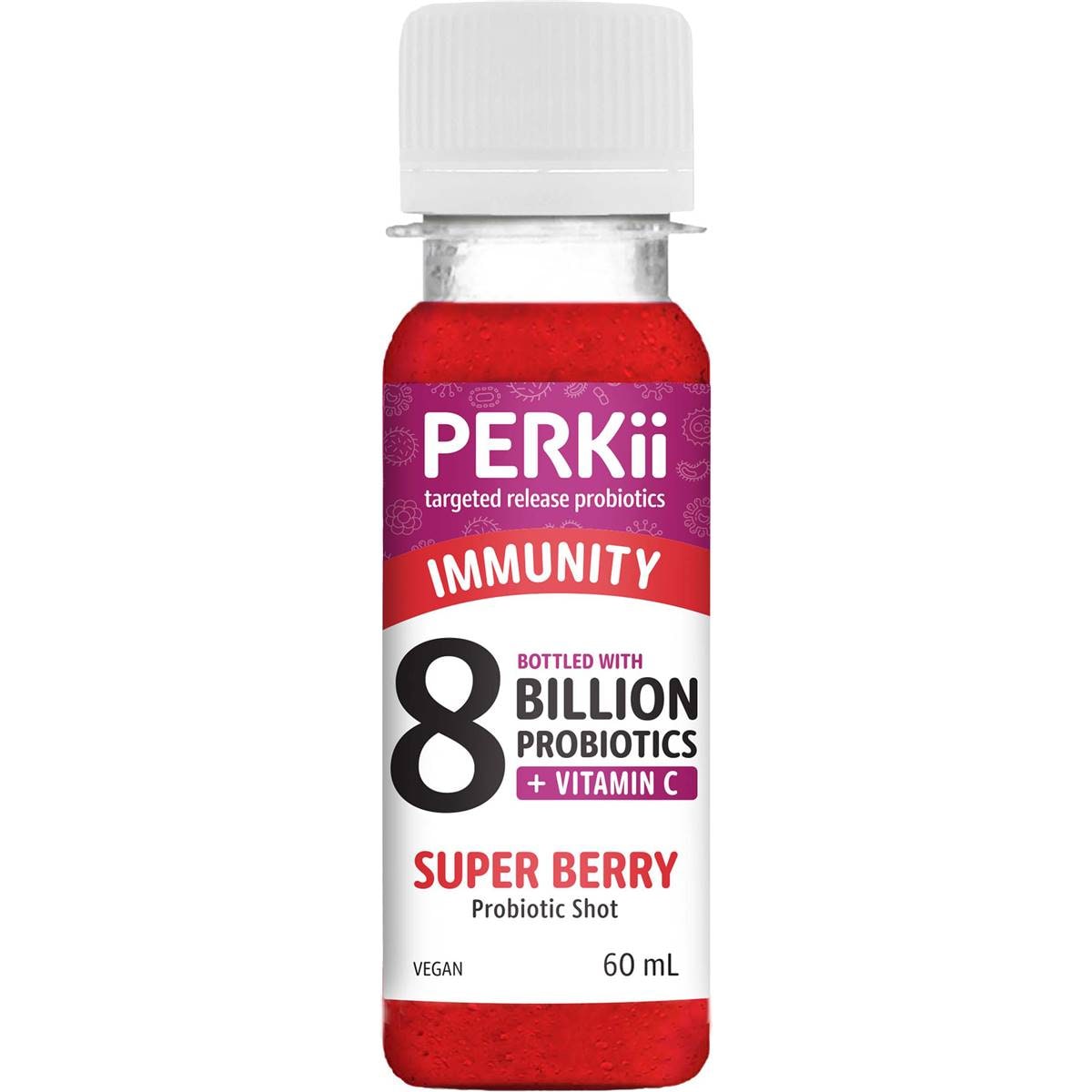 Perkii Immunity Super Berry Probiotic Shot 60ml | Woolworths