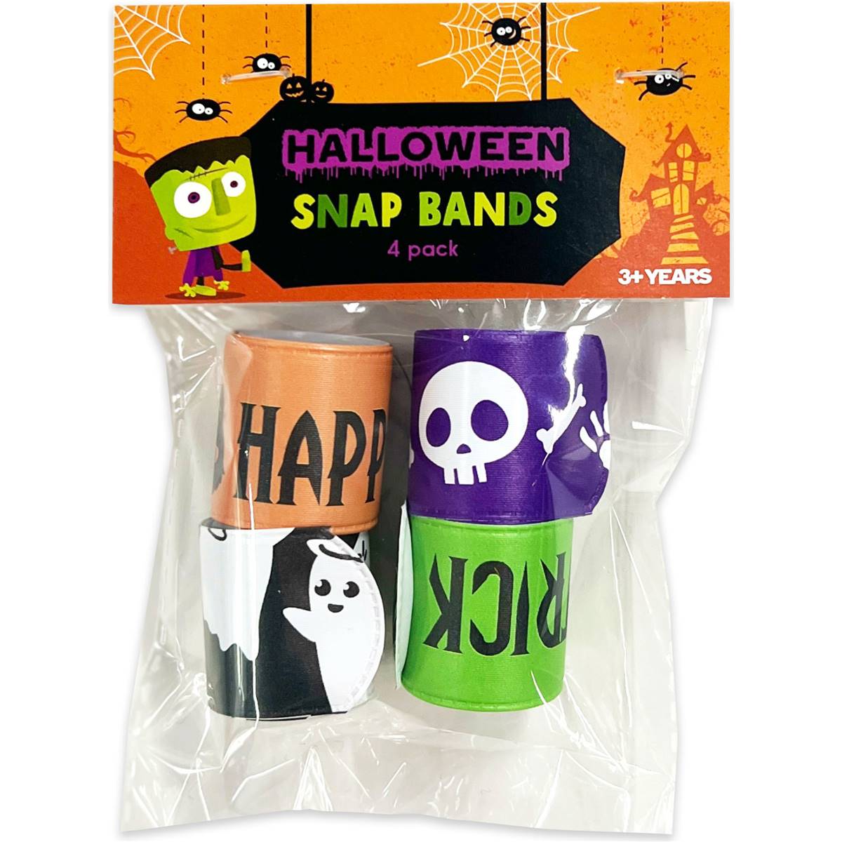 Halloween Trick Or Treat Snap Bands 4 Pack | Woolworths