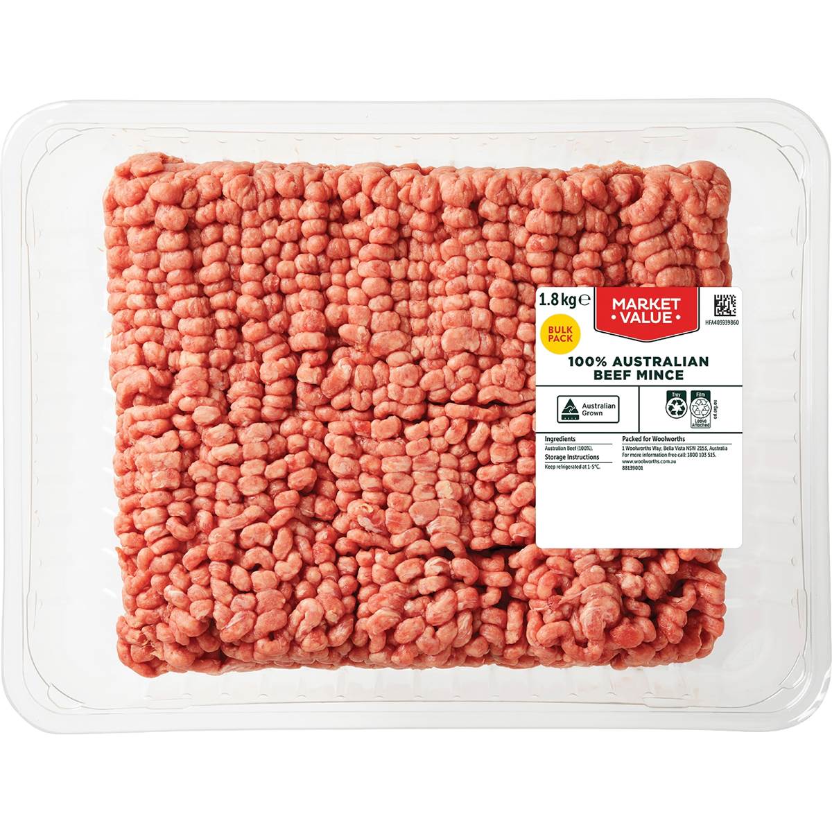 Market Value Value Beef Mince 1.8kg | Woolworths