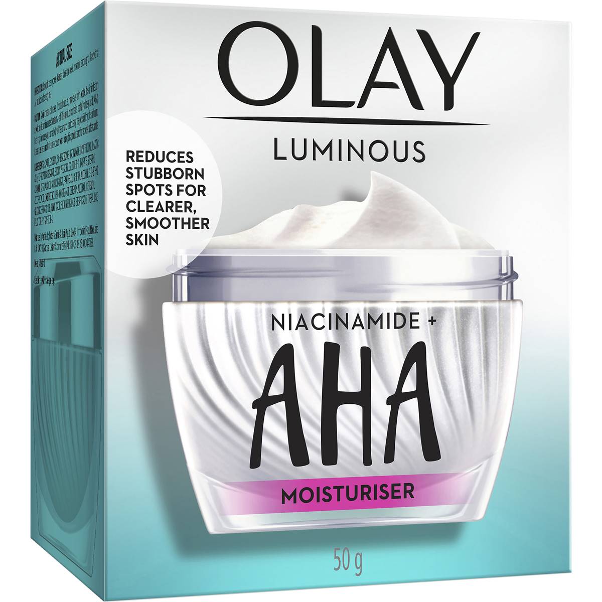 Olay Luminous Aha Moisturiser 50g | Woolworths