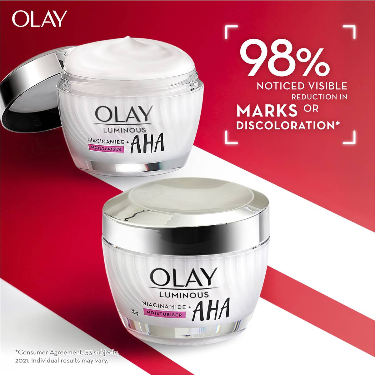 Olay Luminous Aha Moisturiser 50g | Woolworths