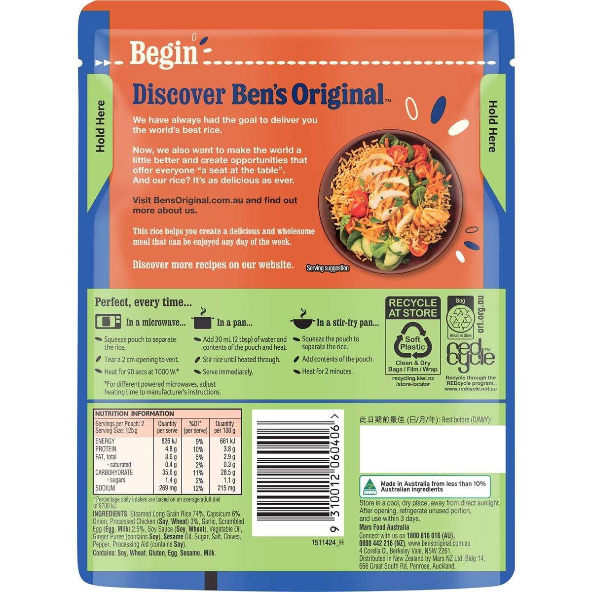 Ben's Original Special Fried Microwave Rice Pouch 250g | Woolworths