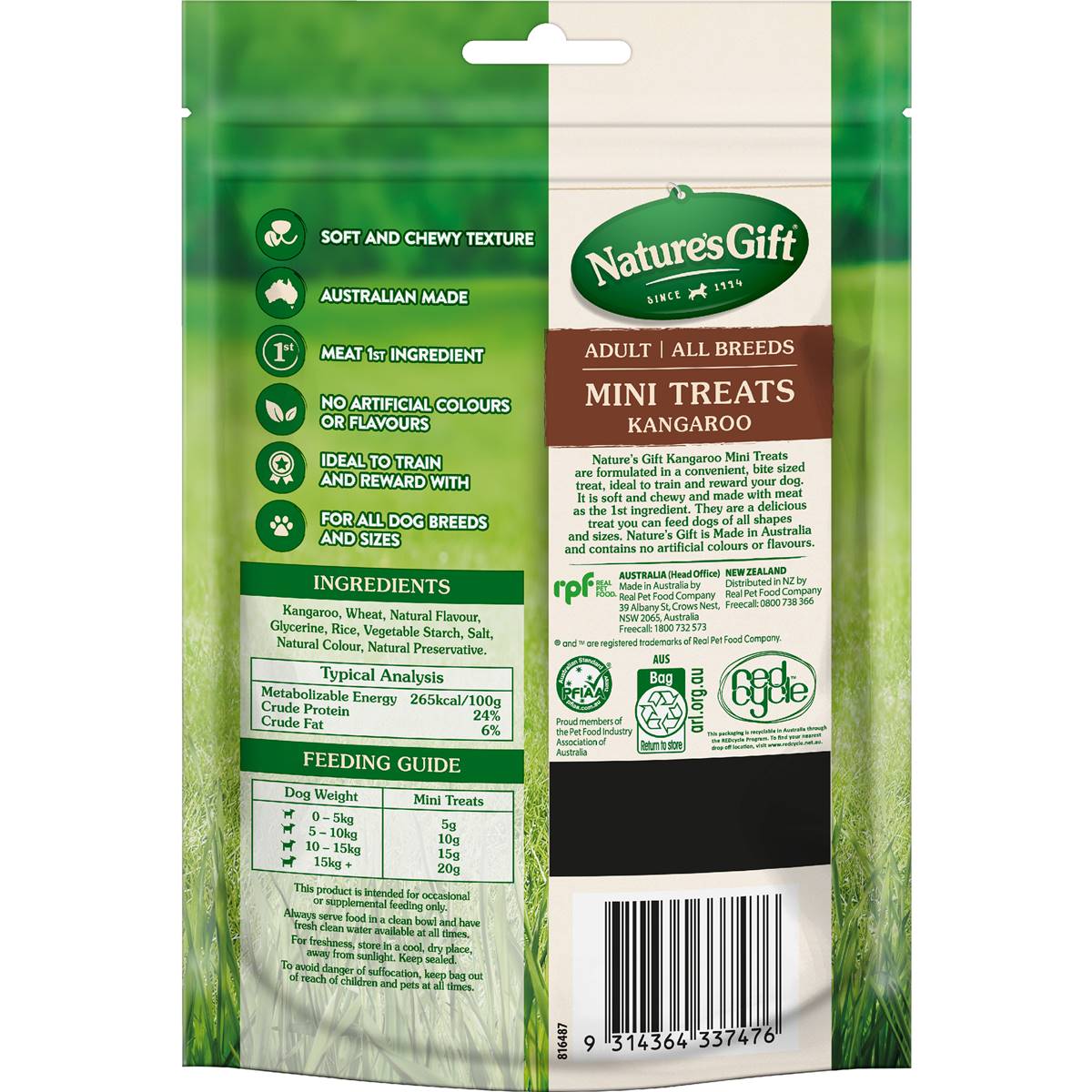Nature's Gift Dog Treats Mini Treats Kangaroo 130g | Woolworths Nature's Gift Dog Treats Mini Treats Kangaroo 130g | Woolworths