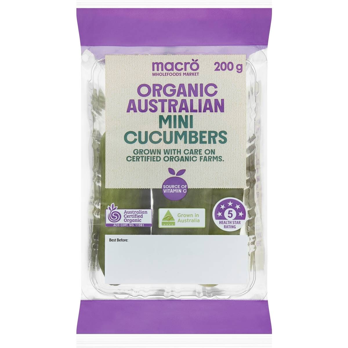 Macro Wholefoods Market Organic Australian Mini Cucumbers 200g | Woolworths