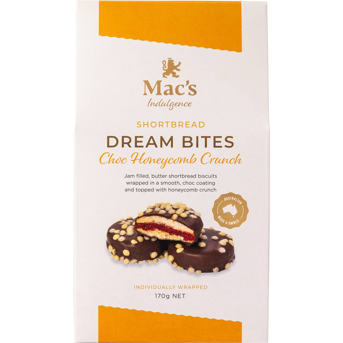 Mac's Shortbread Co. Indulgence Shortbread Dream Bites Choc Honeycomb ...