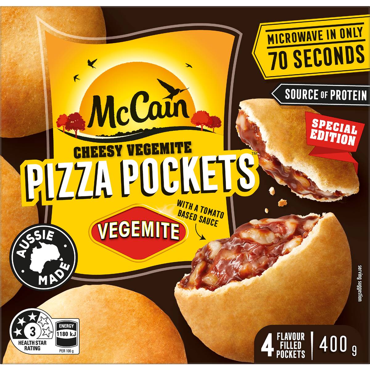 Mccain Pizza Pocket Vegemite 400g | Woolworths