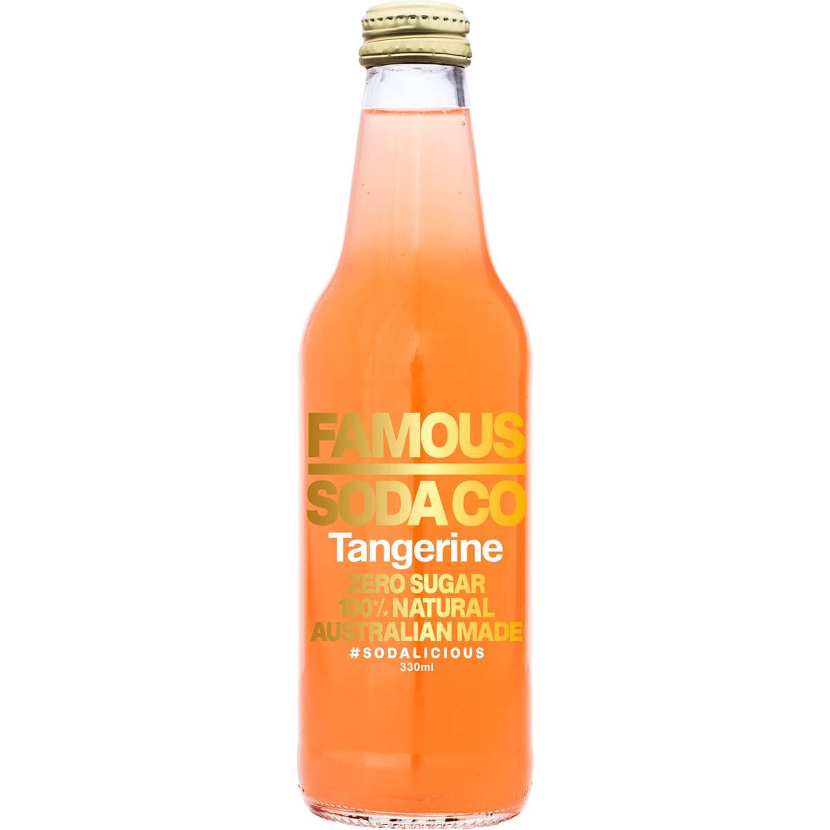 Famous Soda Co Zero Sugar Tangerine 330ml | Woolworths