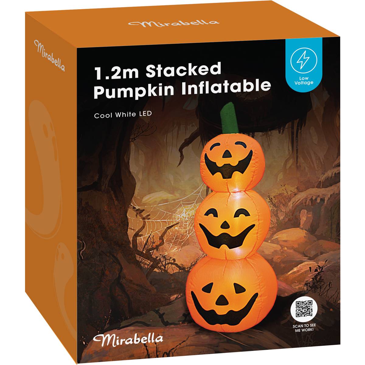 Mirabella Halloween Inflatable Stacked Pumpkin 1.2m Each | Woolworths