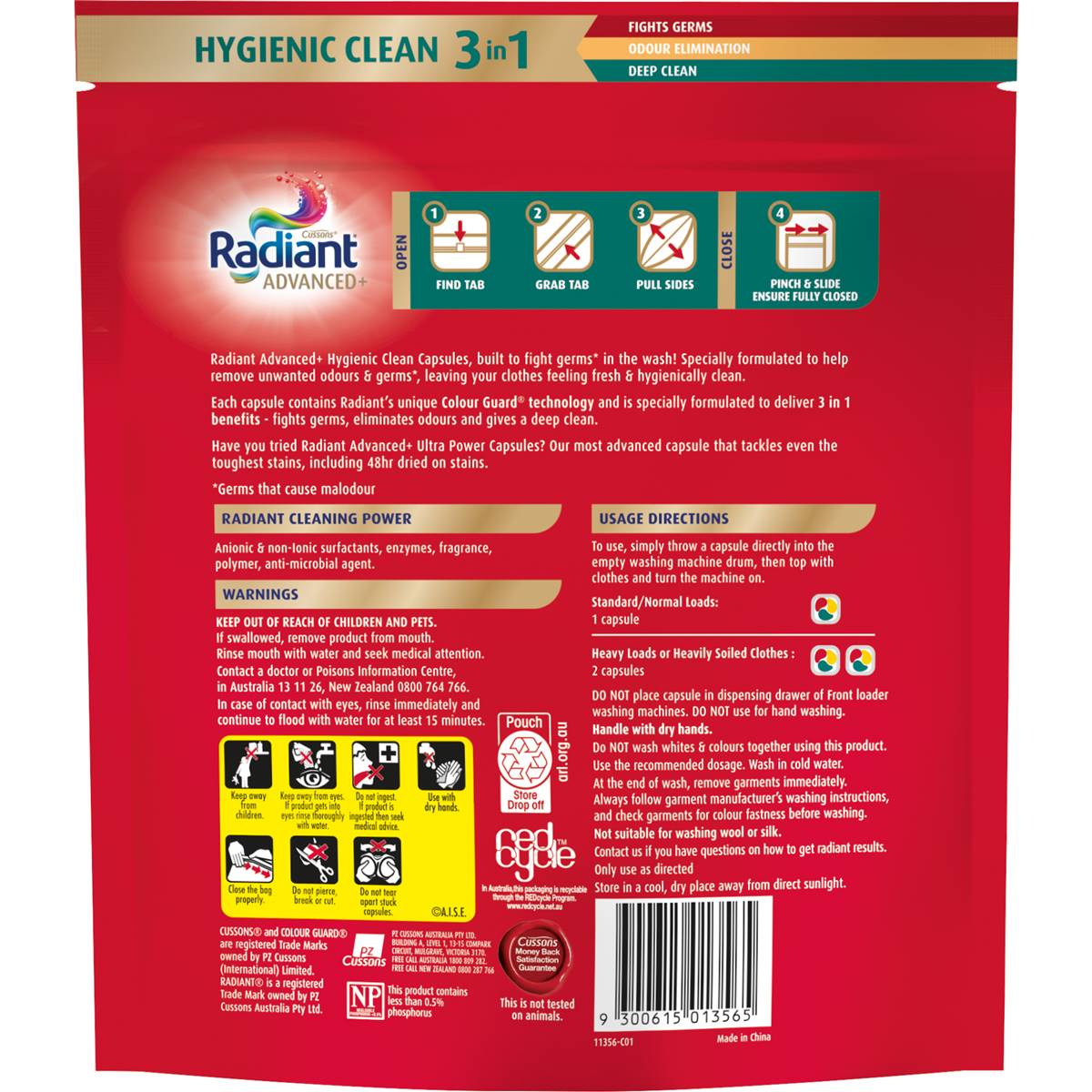 Radiant Advanced+ Hygienic Clean 3-in-1 Laundry Capsules 28 Pack ...