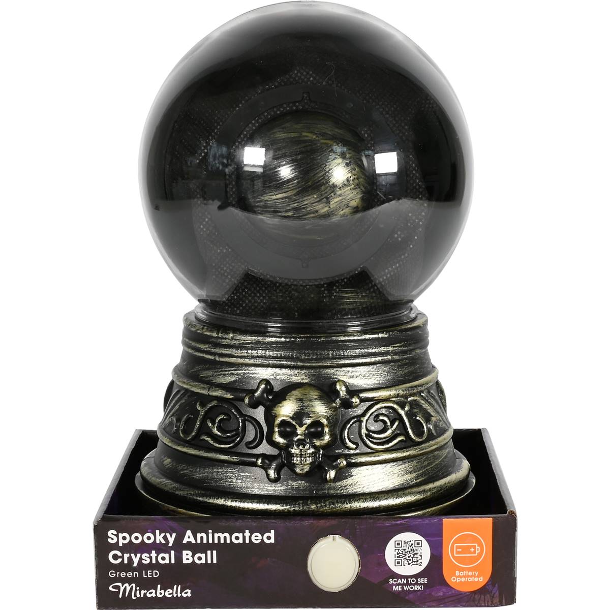 Mirabella Halloween Battery Operated Spooky Animated Crystal Ball Each ...