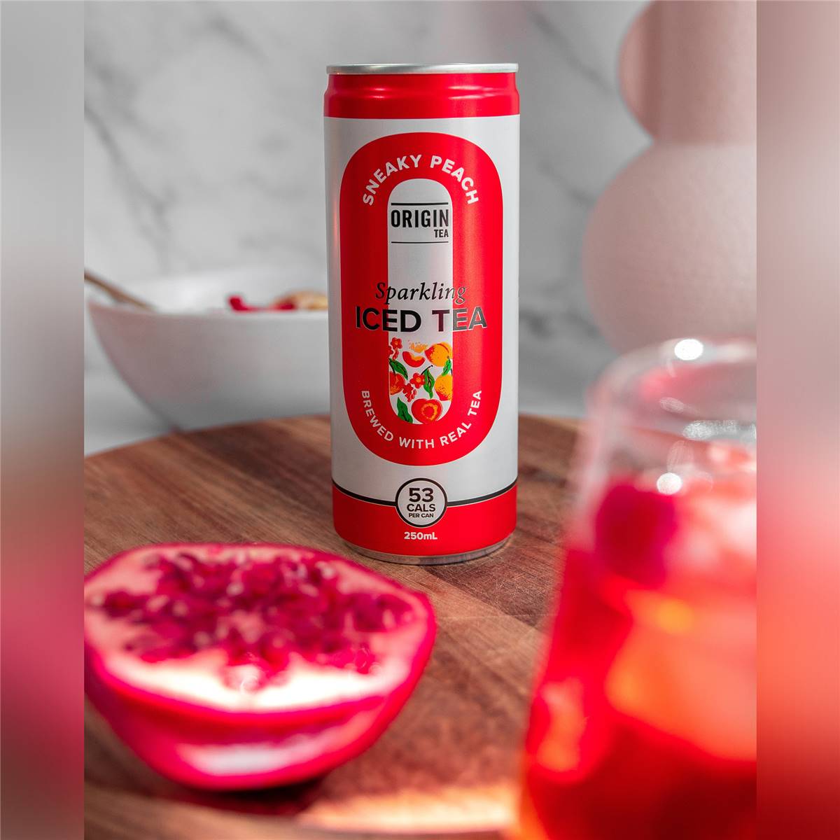 Origin Tea Sneaky Peach Sparkling Iced Tea Cans 250ml X 4 Pack | Woolworths