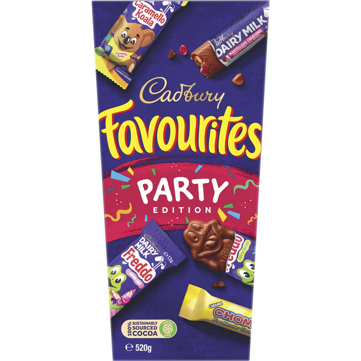 Cadbury Favourites Party Edition Boxed Chocolate 520g | Woolworths