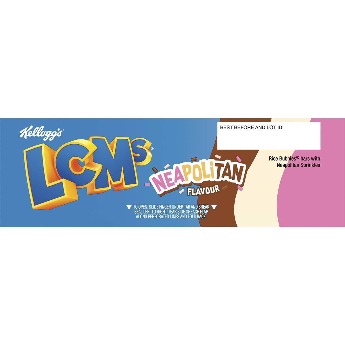 Kellogg's Lcms 25% Less Sugar Neapolitan Flavour Snack Bars 6 Pack ...