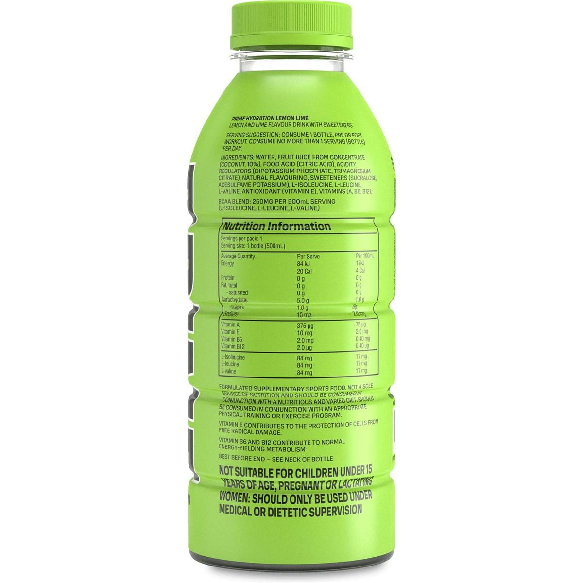 Prime Hydration Lemon Lime 500ml | Woolworths