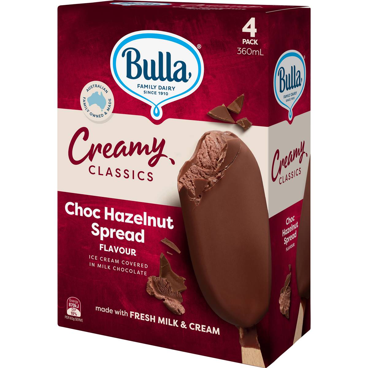 Bulla Creamy Classics Choc Hazelnut 4 Pack | Woolworths