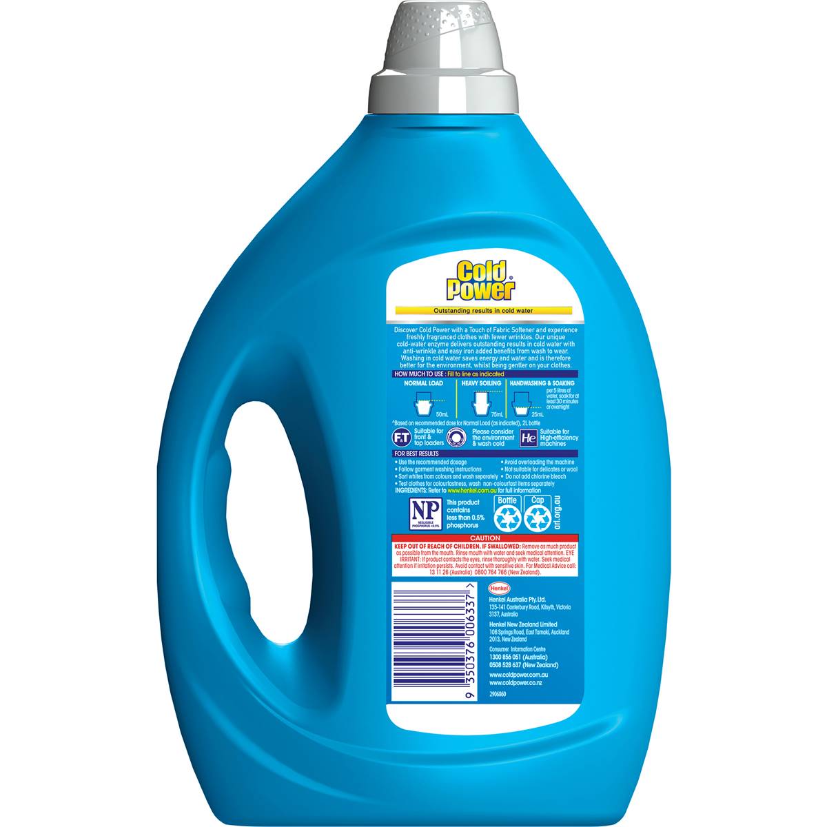 Cold Power Laundry Detergent Liquid With Touch Of Softener 1.8l ...