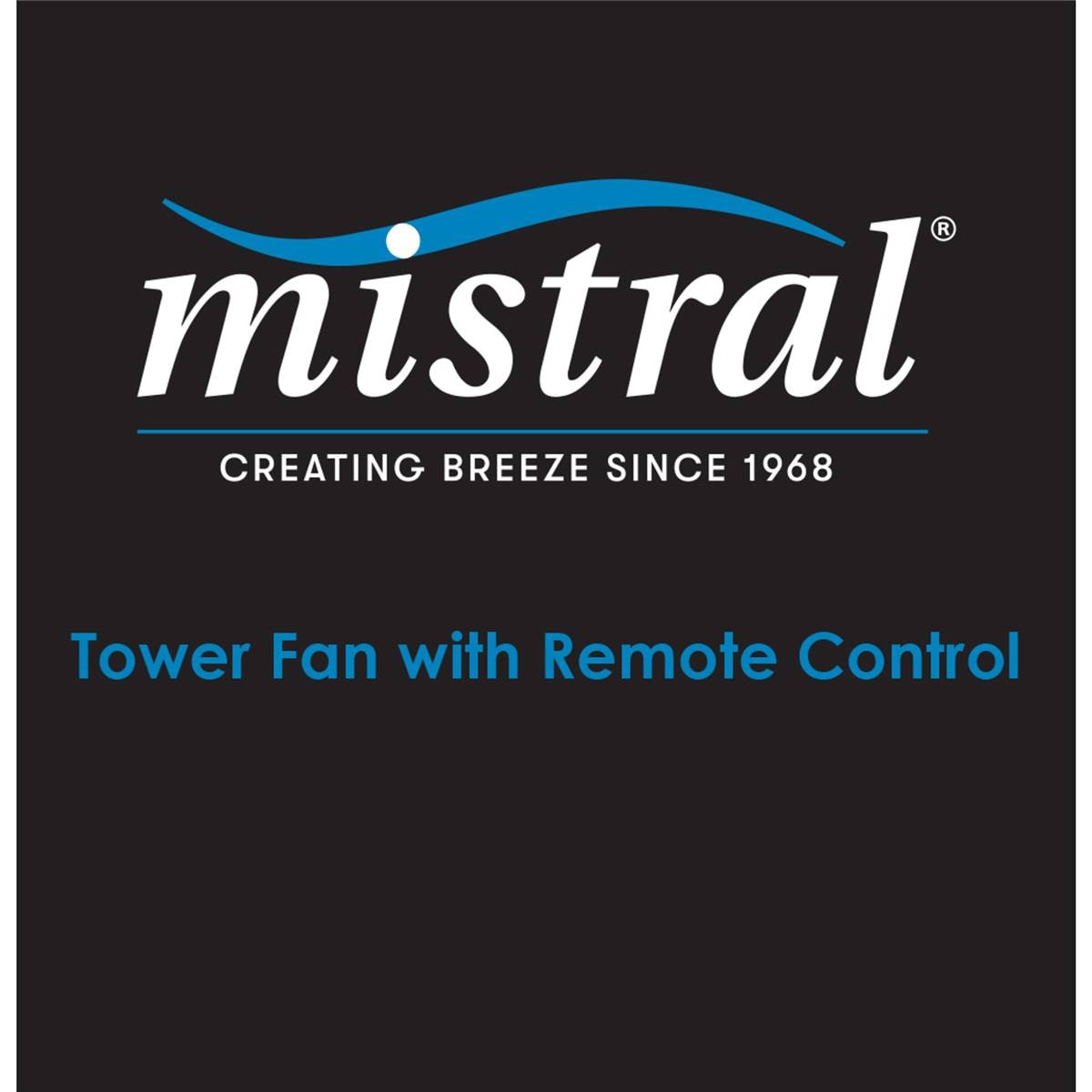 Mistral Tower Fan With Remote Control 90cm Black Each | Woolworths