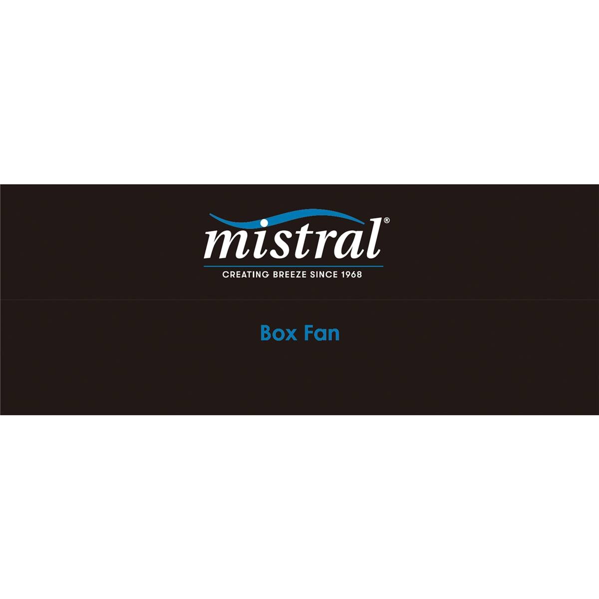 Mistral Box Fan 30cm Black Each | Woolworths