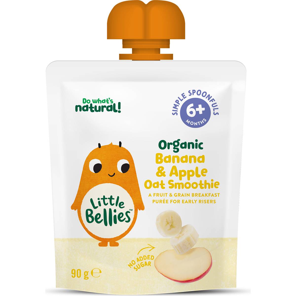 Little Bellies Organic Banana & Apple Oat Smoothie Baby Food Pouch 90g ...