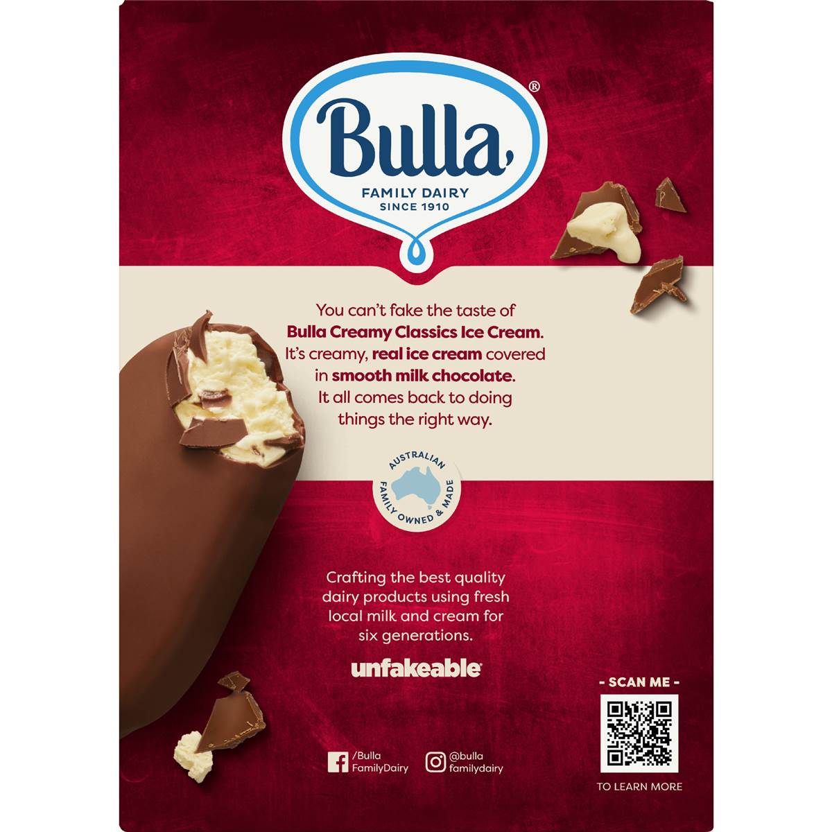 Bulla Creamy Classics Ice Cream Vanilla 4 Pack | Woolworths