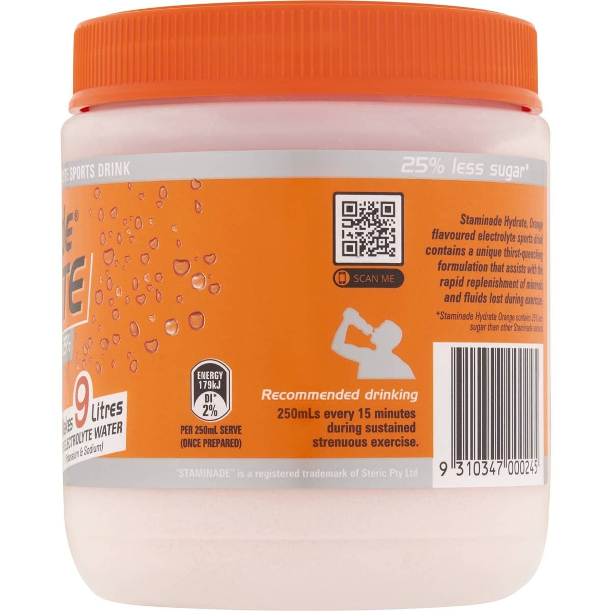 Staminade Hydrate Electrolyte Powder Orange 585g | Woolworths