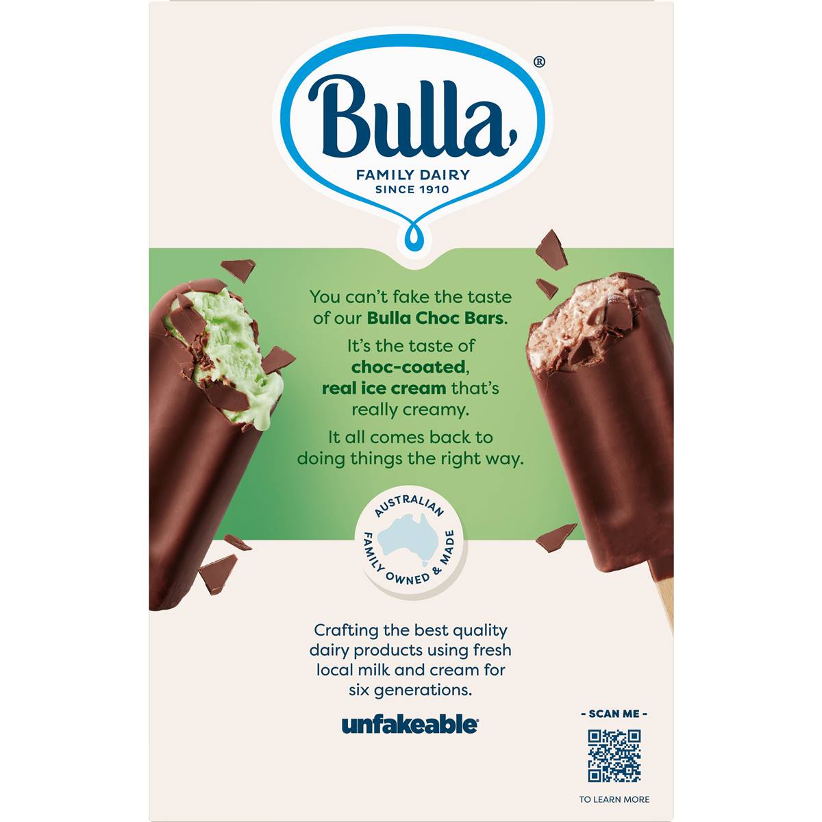 Bulla Mint Vanilla Chocolate Bar Sticks 8 Pack | Woolworths