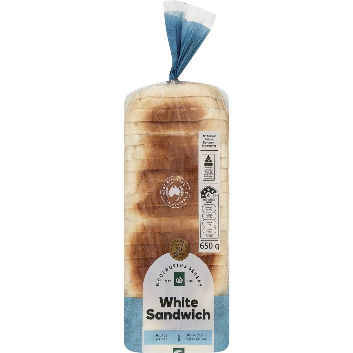 Woolworths White Sandwich Bread Loaf 650g | Woolworths