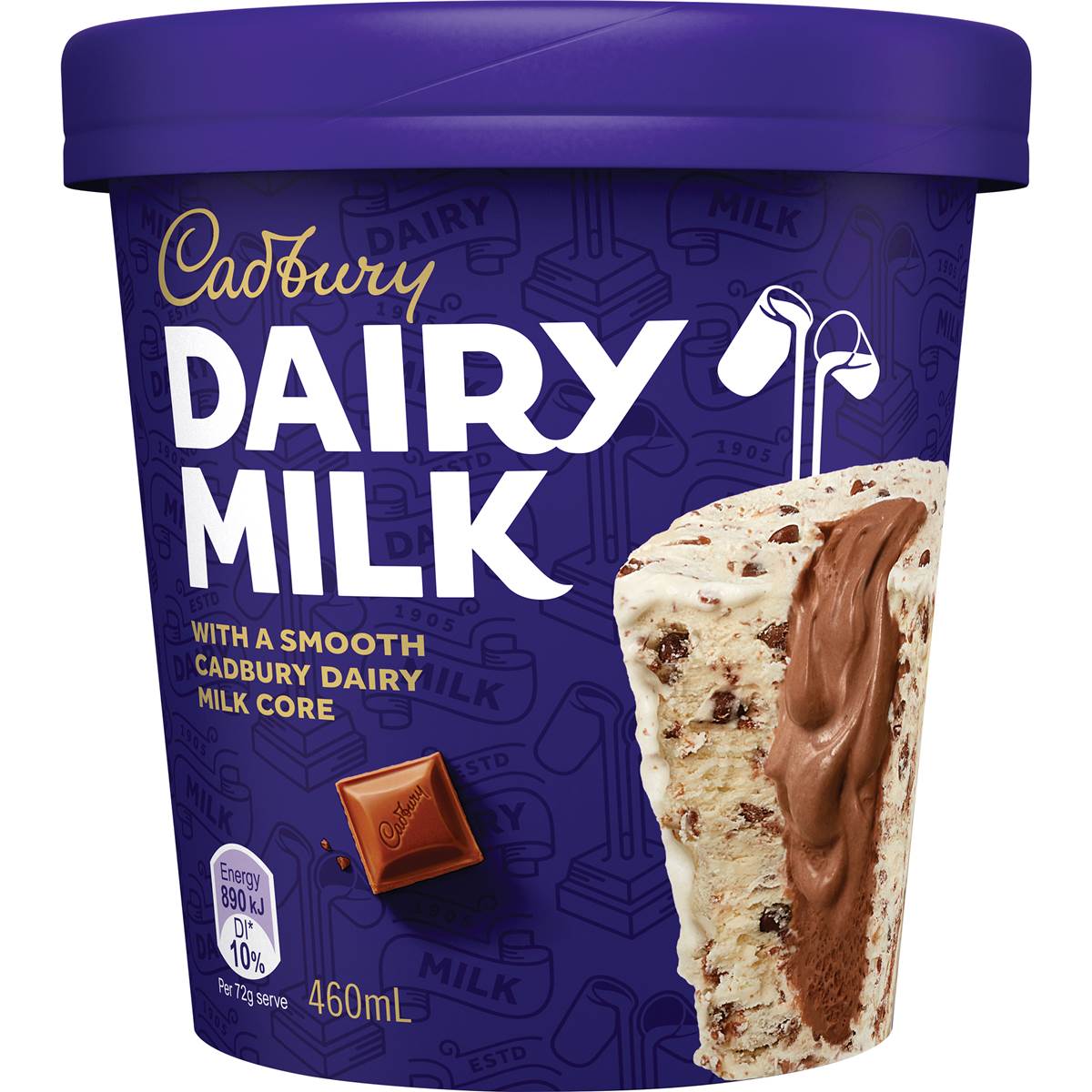 Cadbury Dairy Milk Ice Cream Tub 460ml Woolworths