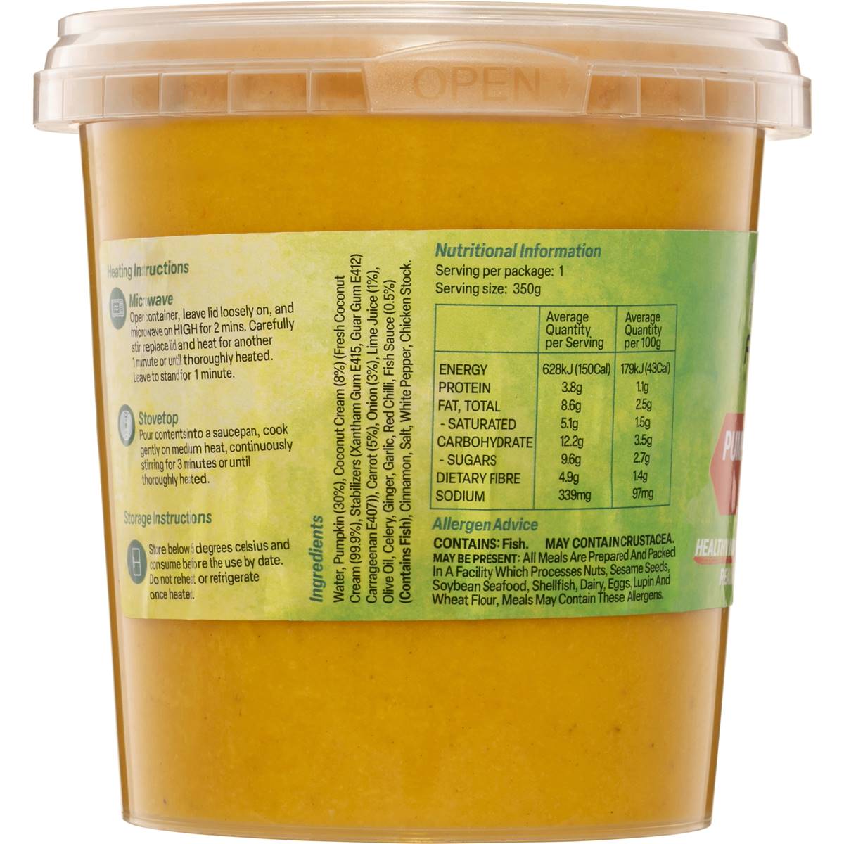 Fast Fuel Meals Pumpkin Ginger Soup 350g | Woolworths