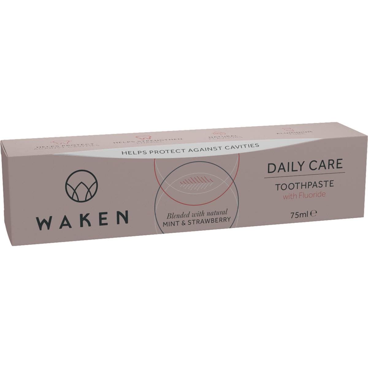 Waken Daily Care Toothpaste With Fluoride Strawberry & Mint 75ml ...