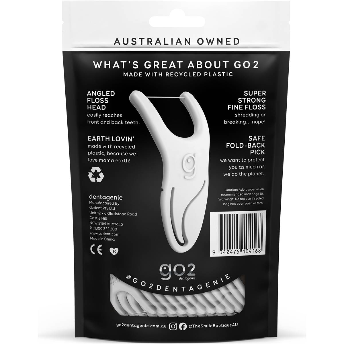 Earth Lovin' Go2 Dentagenie Molar Flosspyx 36 Pack | Woolworths