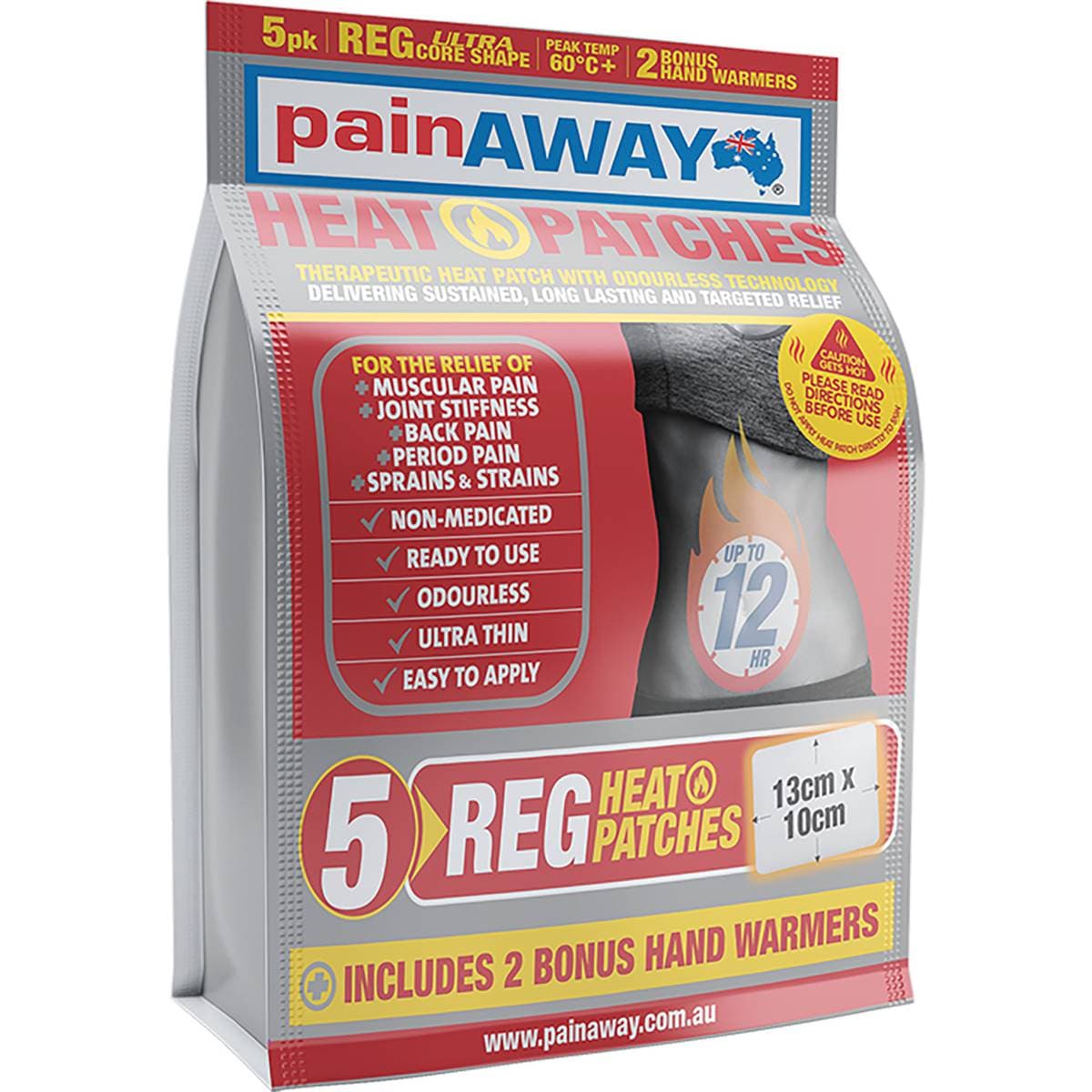 Pain Away Heat Patches 5 Pack | Woolworths