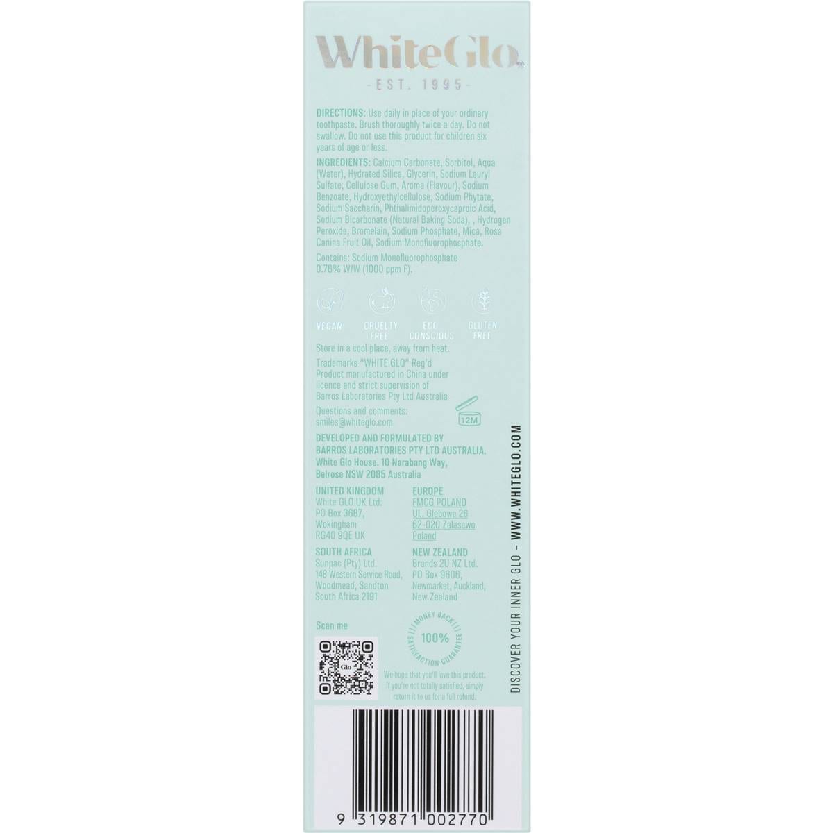 White Glo Express Whitening Toothpaste 115g | Woolworths