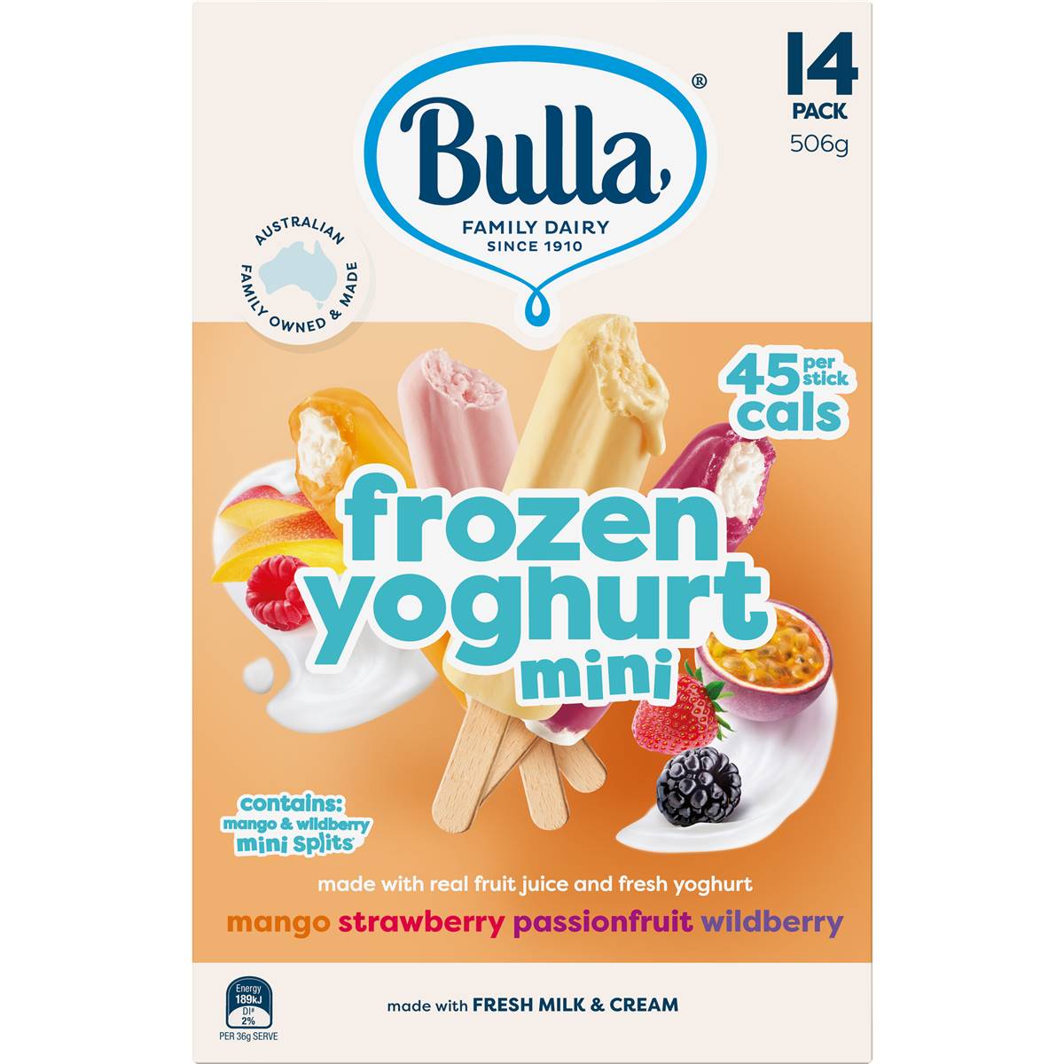 Bulla Mini Frozen Yoghurt Assorted Flavours 14 Pack | Woolworths