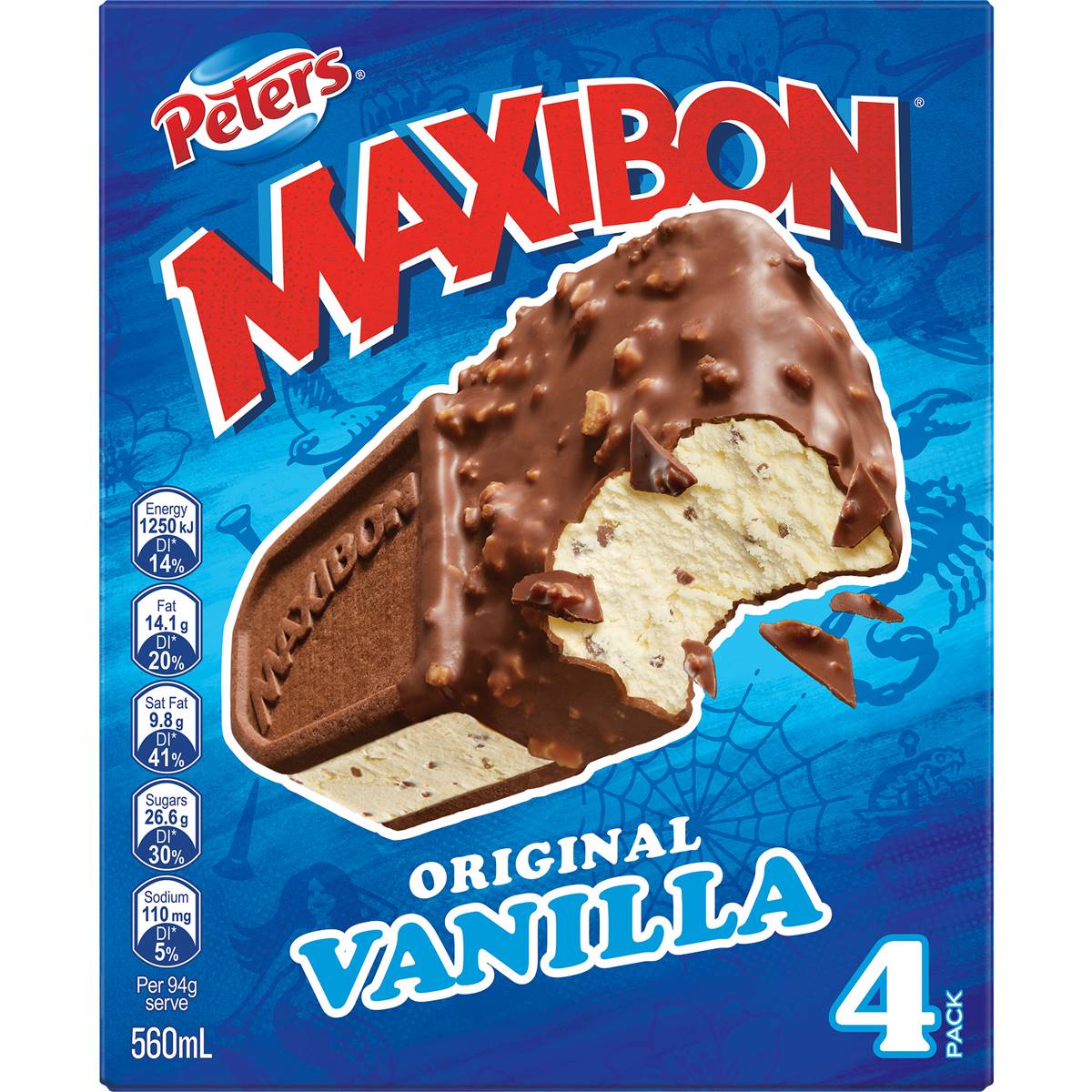Peters Maxibon Vanilla 4 Pack | Woolworths