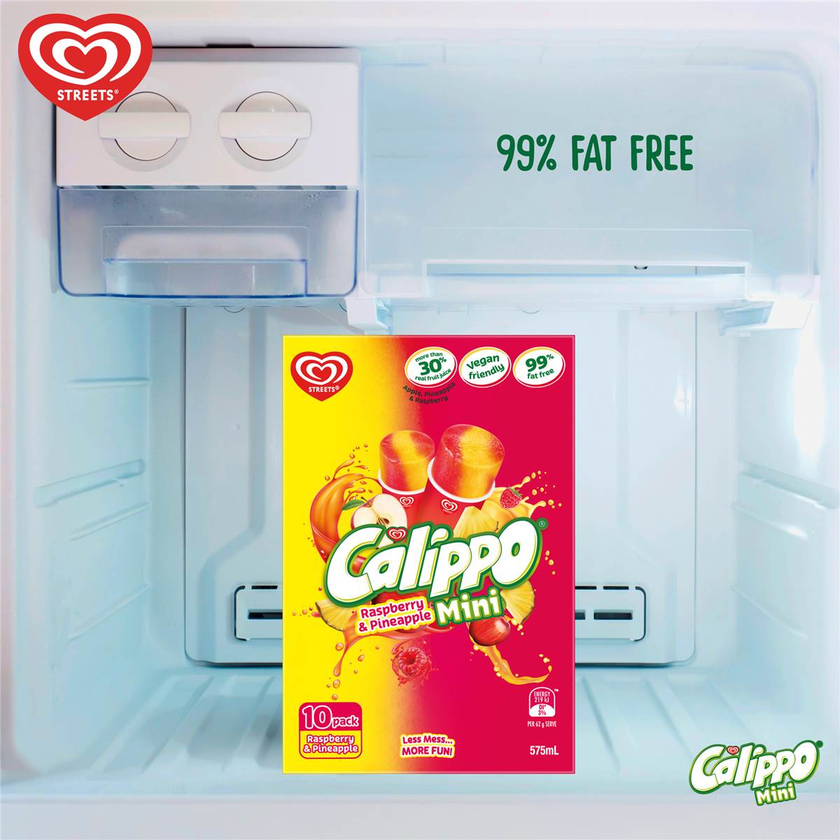 Calippo Streets Mini Water Ice Block Raspberry Pineapple 10 Pack ...