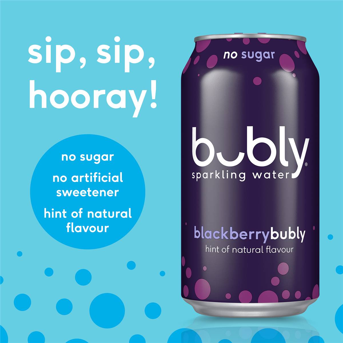 Bubly Blackberry Sparkling Water No Sugar Multipack Cans 375ml X 8 Pack ...