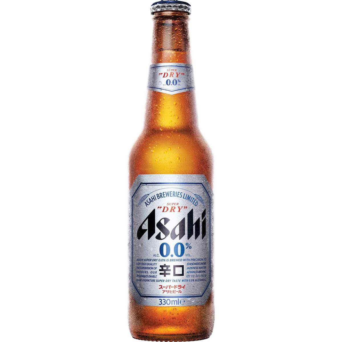 Asahi Super Dry 0% Non Alcoholic Beer Glass Bottles Multipack 330ml X 6 Pack | Woolworths